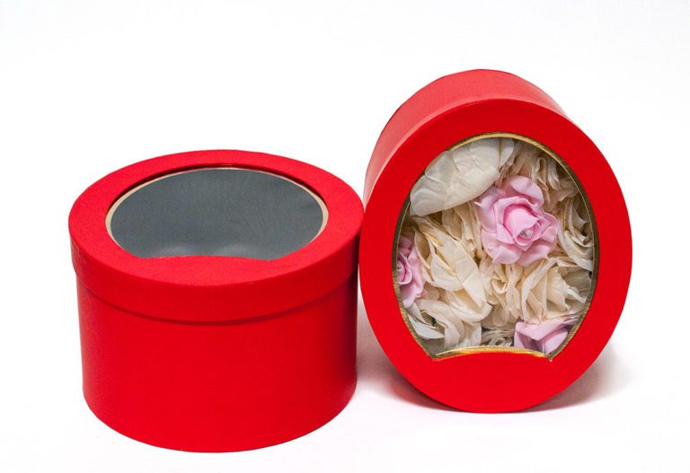 W9404red Red Oval Flower Box Set of 2 | D & E Floral Supplies