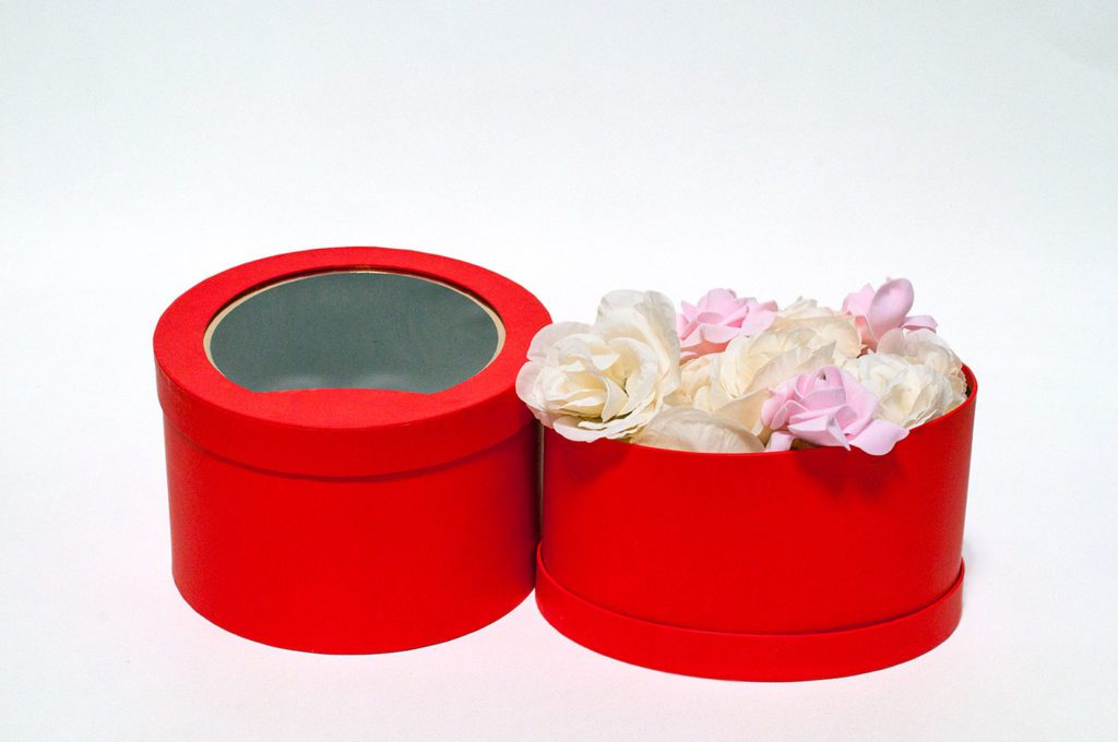 W9404red Red Oval Flower Box Set of 2 | D & E Floral Supplies