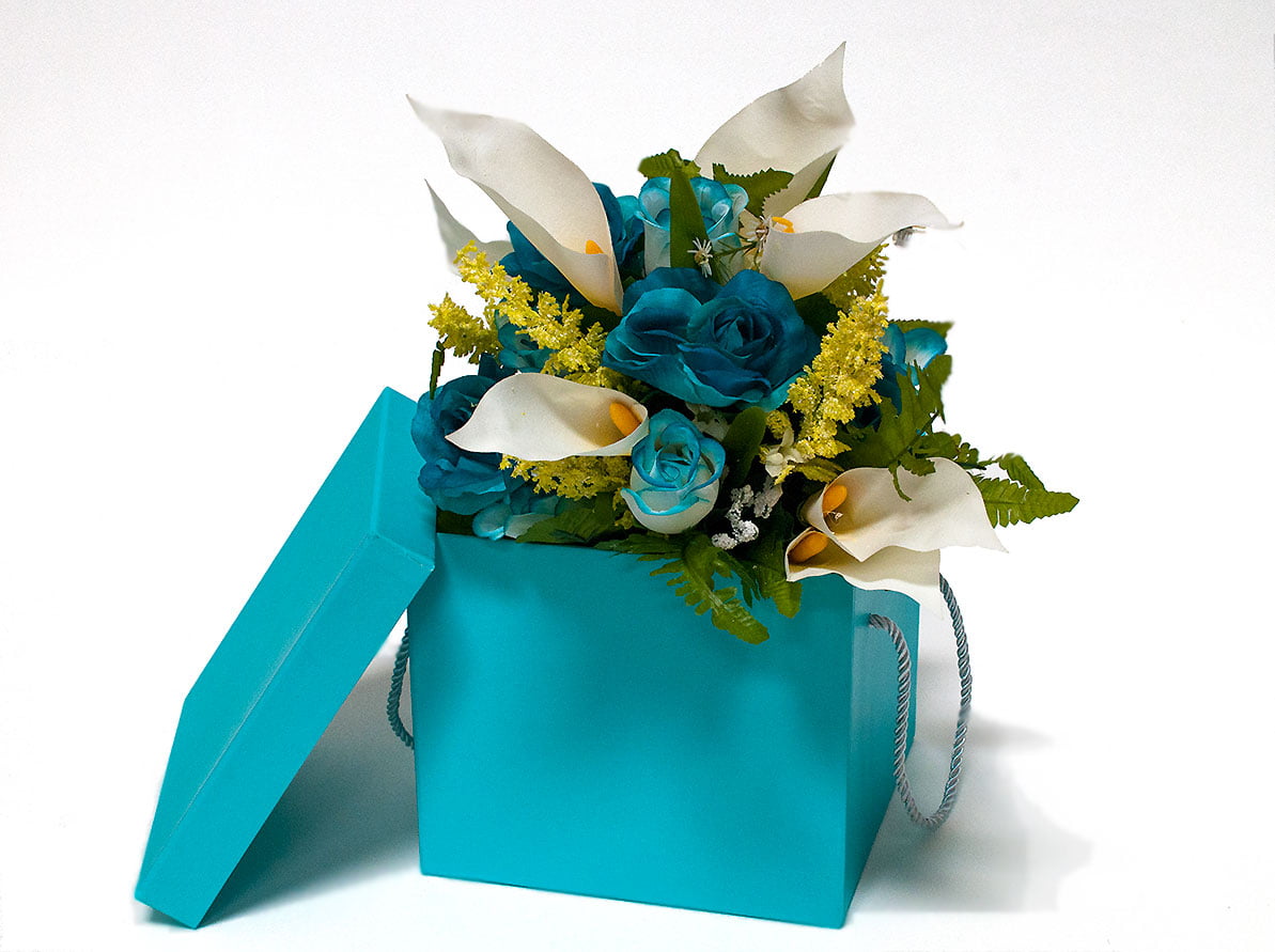 W9458 Light Blue Square Flower Boxes Set Of 3 D E Floral Supplies