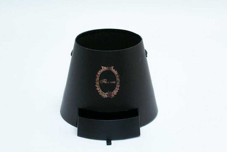 W9761 Black Cylinder Flower Box With Drawer | D & E Floral Supplies