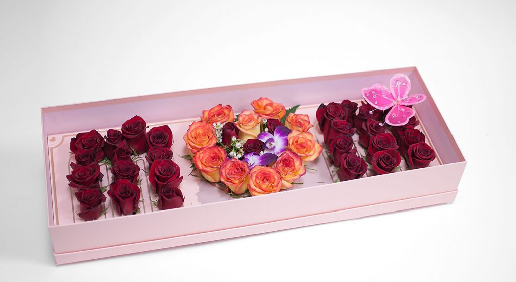 Pink Rectangular Love Mom Flower Box With Liners and Foams | D & E ...