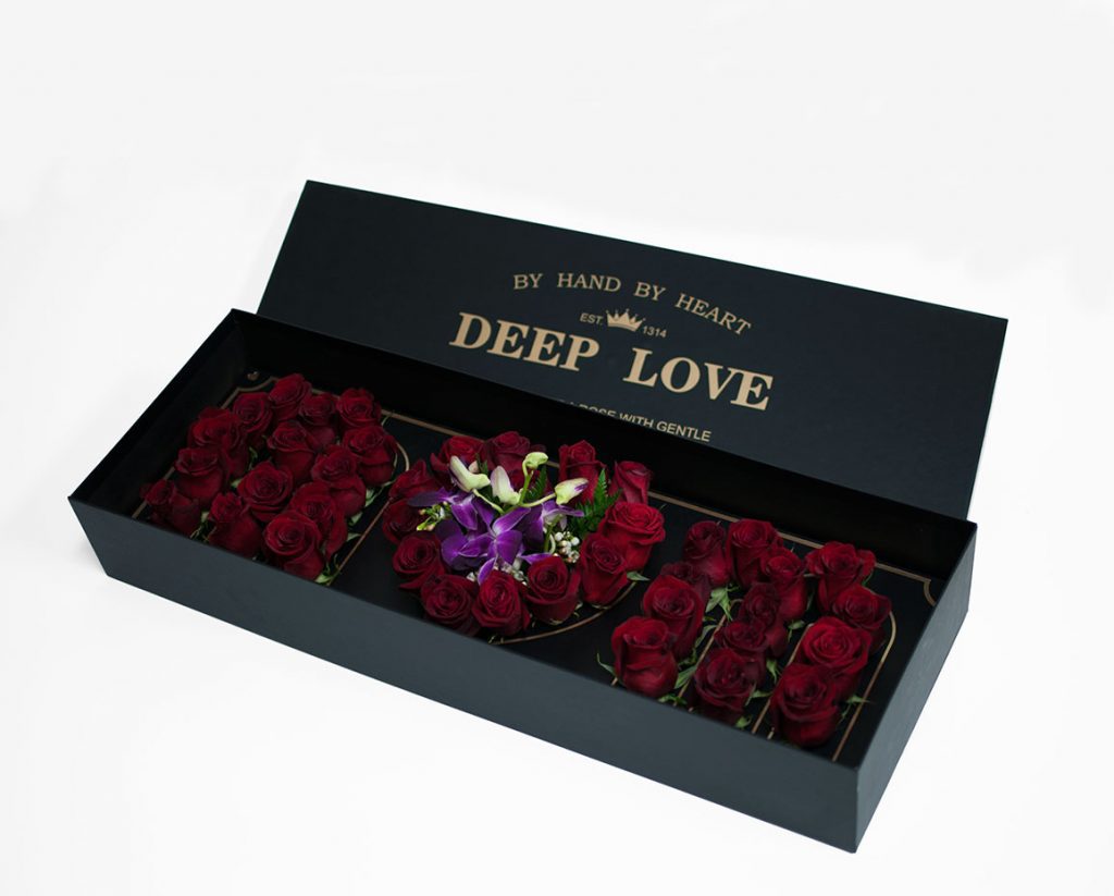 Black Rectangular Love Mom Flower Box With Liners and Foams | D & E ...