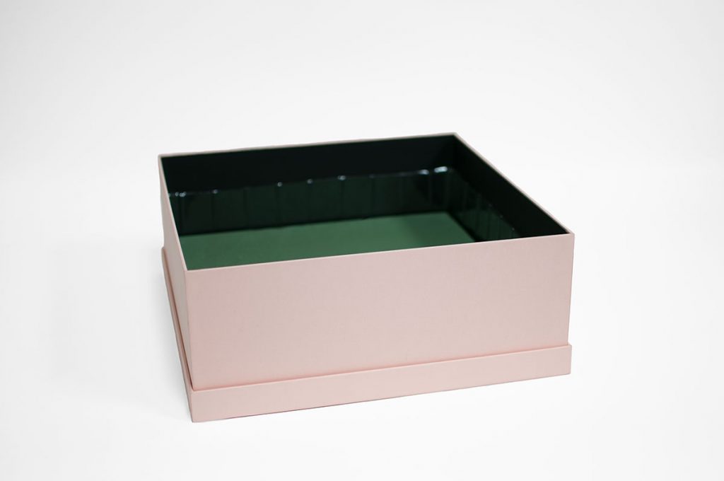 Big Pink Square Shape Flower Box With Liner | D & E Floral Supplies