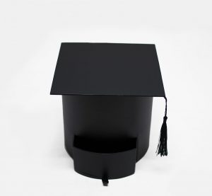 W7957 Black Graduation Cap Flower Box with Drawer | D & E Floral Supplies