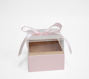 1131Apink Mini Pink Acrylic Square Flower Box | D & E Floral Supplies