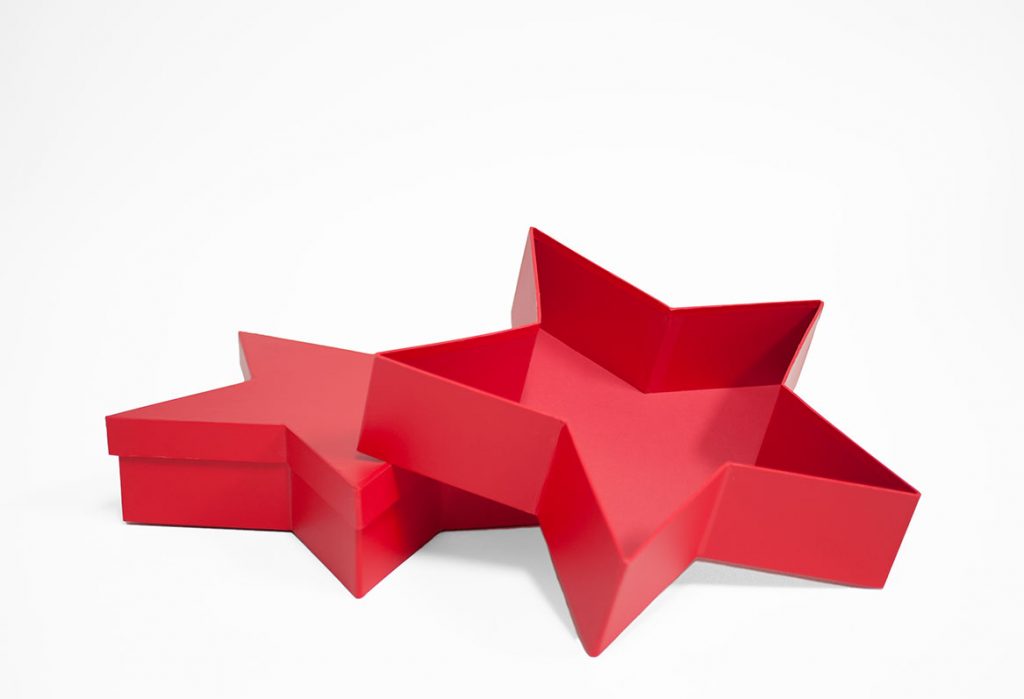 W6662 Red Star Shape Flower Box | D & E Floral Supplies