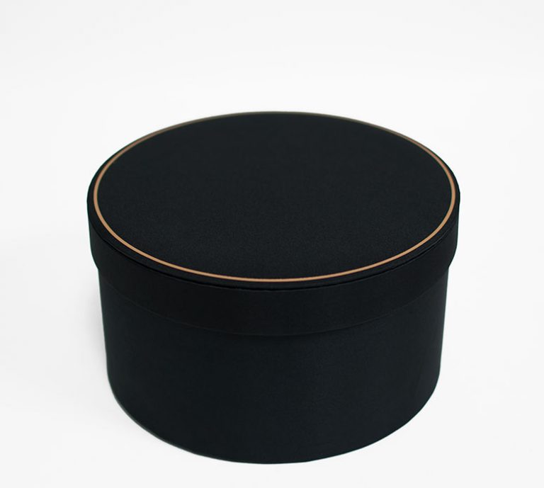 Small Black Round Shape Flower Box | D & E Floral Supplies